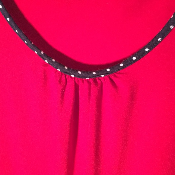 The Limited | Tops | The Limited Red Tank With Blue Polka Dot Trim ...